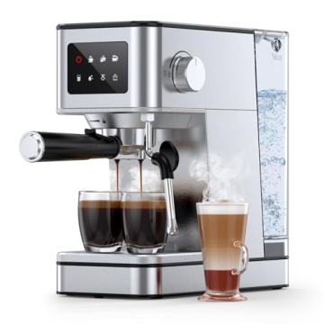 QJA Espresso Machine, 20 Bar Professional Espresso Maker, Milk Frother Steam Wand for Latte ...