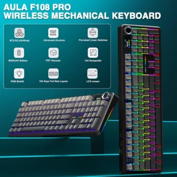 AULA F108 PRO Wireless Mechanical Keyboard with Screen