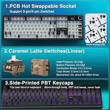 AULA F108 PRO Wireless Mechanical Keyboard with Screen